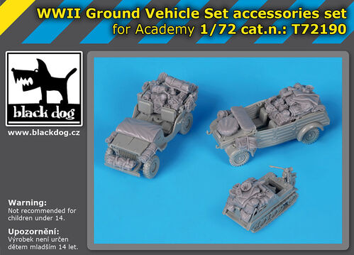 Black Dog T72190 Ground WWII Vehicle Set - Accessories Set (for Academy Kits)