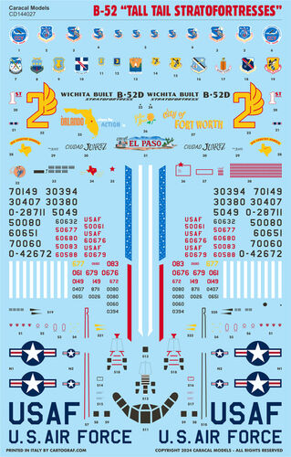 Caracal Models 144027 Boeing B-52 "Tall Tail Stratofortresses" Decals
