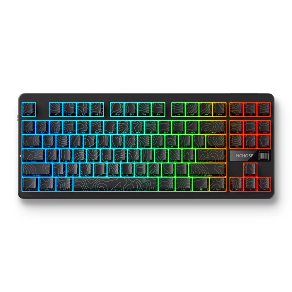 Bežična gaming tastatura MCHOSE G87 Mehanička black topographic