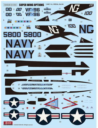 NEW! Zoukei Mura SWS48-04-D04 McDonnell Douglas F-4 J - Marking Set 3 (for Zoukei Mura Kits)