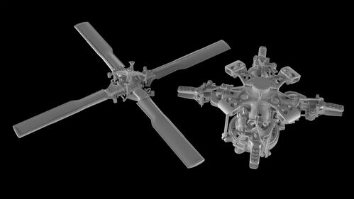 NEW! Metallic Details MDR48299 Sikorsky MH-60 / UH-60 and HH-60 - 3D-Printed Main and Tail Rotors (for ICM / Academy / Italeri and Revell Kits)
