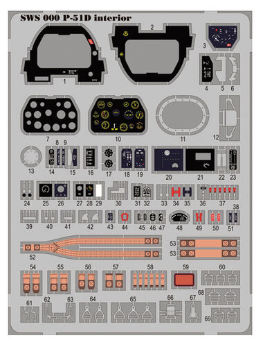 NEW! Zoukei Mura SWS04-M04 P-51 D Mustang - Photo-Etched Parts Interior Set (for Zoukei Mura Kits)