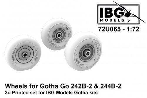 IBG 72U065 Gotha Go 242B-2 & 244B-2 - Wheels Set (3D-Printed / for IBG Kits)