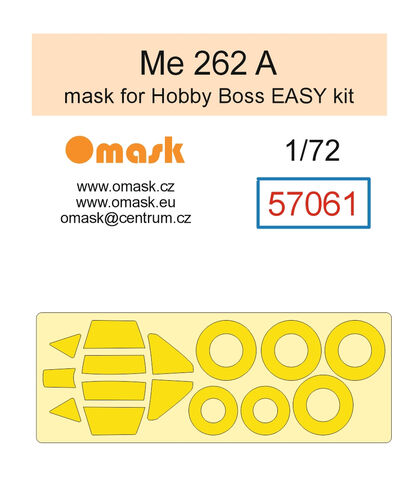 Omask 57061 Messerschmitt Me 262 A - Mask Set (for Hobby Boss Easy Kits)