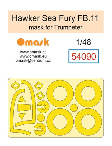 Omask 54090 Hawker Sea Fury FB.11 - Mask Set (for Trumpeter Kits)