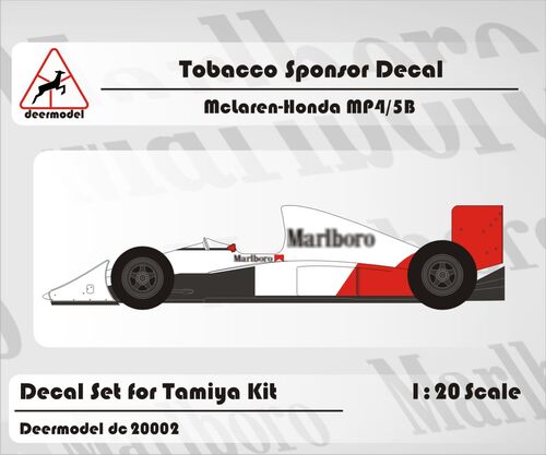 Deermodel DC20002 McLaren-Honda MP4/5 - Marlboro Decal Set (for Tamiya Kits)