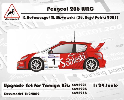 NEW! Deermodel TK24002 Peugeot 206 Hołek - Transkit Set (for Tamiya 24221 and 24226 Kits)