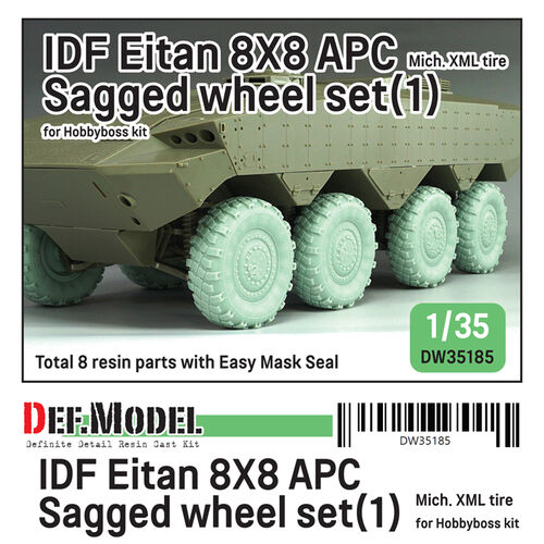 DEF Model DW35185 IDF Eitan 8X8 APC - Sagged Wheel Set / Michelin XML (for Hobby Boss Kits)