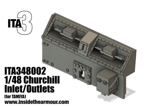Inside the Armour ITA348002 Churchill Rear Wall and Inlets / Outlets (for Tamiya Kits / 3D-Printed)