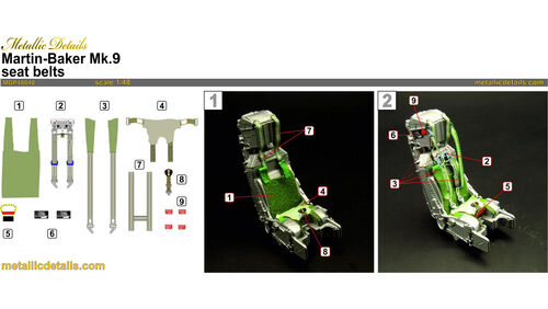 Metallic Details MDR48281 Martin-Baker Mk.9 Ejection Seat (3D-Printed)