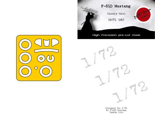 DEAD Design Models NM72283 North American P-51 D Mustang - Canopy Mask (for Tamiya Kits)