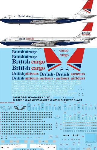 NEW! 26 Decals STS44431 Boeing 707 - British Airways / British Airtours