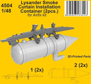 CMK K4504 Westalnd Lysander - 3D-Printed Smoke Curtain Installation Container (2 pcs / for Airfix Kits)