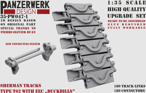 Panzerwerk Design 35-PW047-1 Sherman Tracks Type T62 with EEC Duckbills