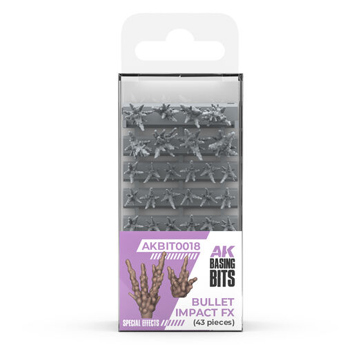 NEW! AK-Interactive AKBIT0018 Bullet Impact FX - Basing Bits (3D-Printed / 43 pcs)