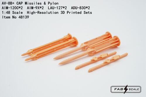 NEW! Fab Scale Fa48139 McDonell Douglas AV-8B+ Harrier II - CAP Missiles & Pylon (3D-Printed)