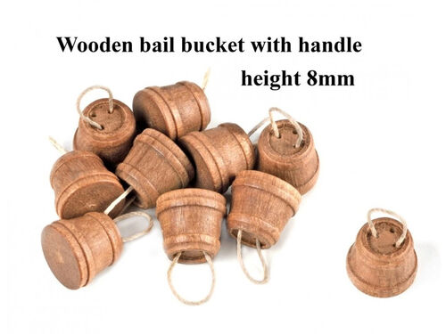 NEW! HiSModel A4146-08 Wooden Bail Buckets with Handle (Height 8 mm)