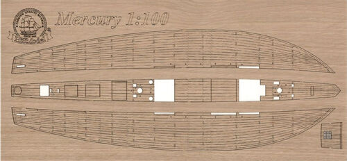 HiSModel D489-O Oak Ship Deck for Zvezda Mercury Kit