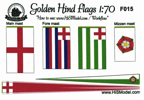HiSModel F015 Golden Hind - Set of Flags (for IMAI Kits)