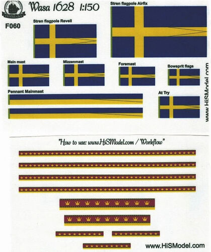 HiSModel F060 Wasa - Set of Flags (for Airfix and Revell Kits)
