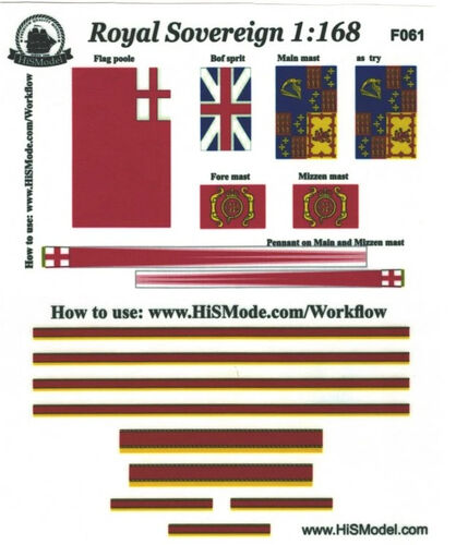 HiSModel F061 Royal Sovereign - Set of Flags (for Airfix Kits)