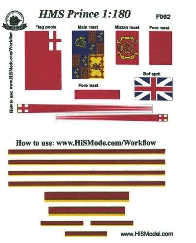 HiSModel F062 HMS Prince - Set of Flags (for Airfix Kits)