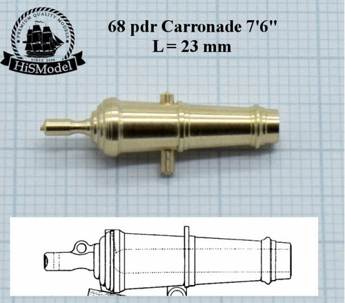 HiSModel G-HiS-010 68-Pounder Gun Carronade 7'6" (Length - 23 mm)