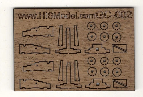 HiSModel GC-002 Guns Carriage for 24-Pounder Short American Type (2 pcs)