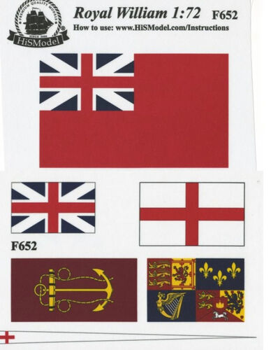HiSModel F652 Royal William - Set of Flags (for Euromodel Kits)