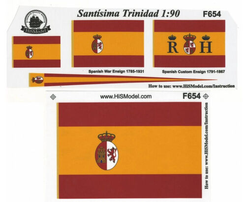 HiSModel F654 Santisima Trinidad - Set of Flags (for OcCre Kits)