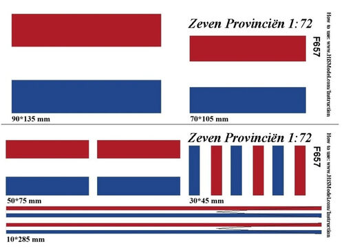 HiSModel F657 De Zeven Provincien - Set of Flags (for Kolderstok Kits)