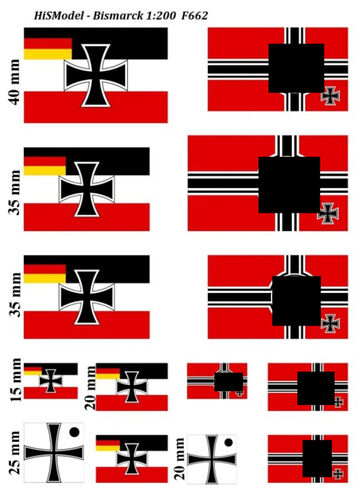HiSModel F662 Bismarck - Set of Flags (for Amati and Trumpeter Kits)