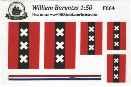 HiSModel F664 Willem Barentsz - Set of Flags (for Kolderstok Kits)