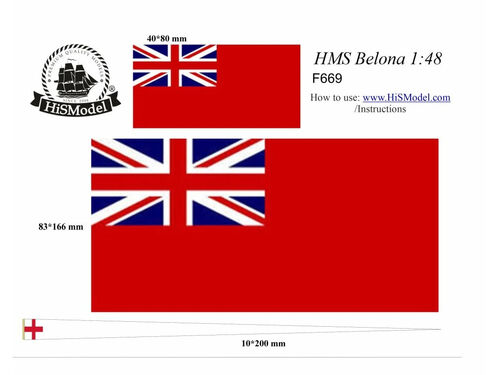 HiSModel F669 HMS Bellona - Set of Flags