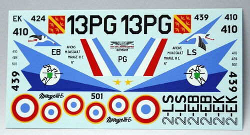 R-Flight RF32032 Dassault Mirage III E - Decals Set (for Italeri Kits)