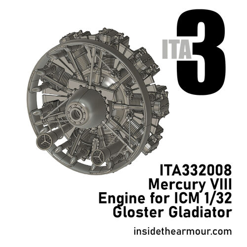 Inside the Armour ITA332008 Bristol Mercury VIII Engine for ICM Gloster Gladiator