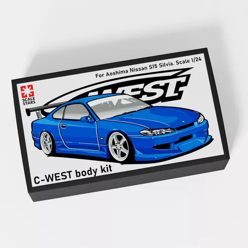 NEW! Scale Stars S124-107 C-WEST Body Kit for Aoshima Nissan S15 Silvia