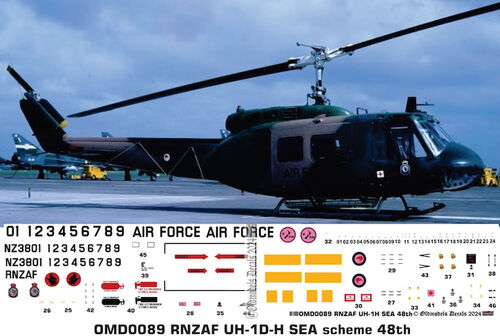 NEW! Old models Decals 0089 Bell UH-1 D/H Iroquois - RNZAF SEA Scheme