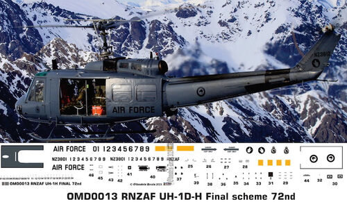 NEW! Old models Decals 0013 Bell UH-1 D/H Iroquois - RNZAF Final Scheme