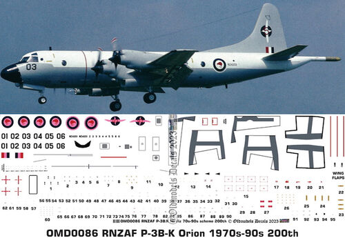 NEW! Old models Decals 0086 Lockheed P-3 B - Royal New Zealand Air Force Hi-Viz Scheme (1970s-1990s)