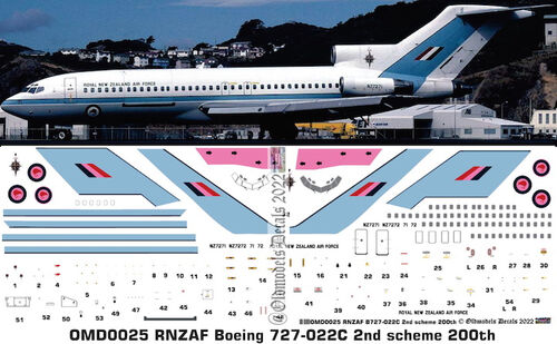 NEW! Old models Decals 0025 Boeing B727-022C - RNZAF Last Scheme