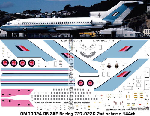 NEW! Old models Decals 0024 Boeing B727-022C - RNZAF Last Scheme
