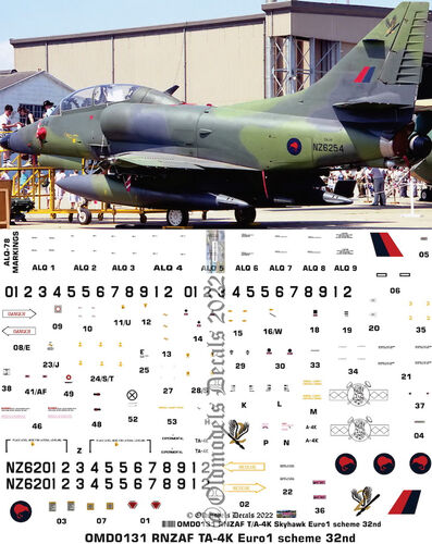 Old models Decals 0131 Douglas A-4K / TA-4K Skyhawk - RNZAF Euro 1 Scheme