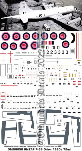 NEW! Old models Decals 0050 Lockhheed P-3 B - Royal New Zeeland Air Force Delivery