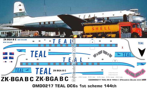 Old models Decals 0217 Dogulas DC6 - TEAL Early Schemes
