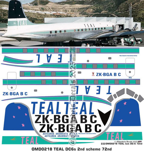 Old models Decals 0218 Dogulas DC6 - TEAL Late Scheme