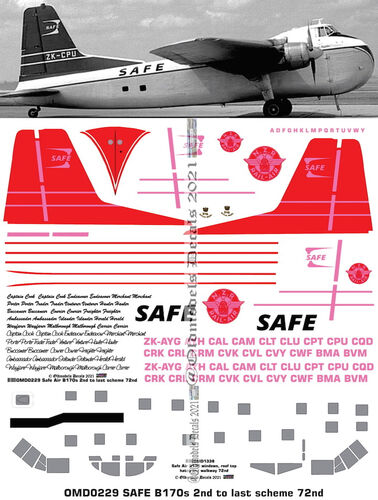 NEW! Old models Decals 0229-OMD-1338 Bristol B170 - SAFE Second to Last Scheme