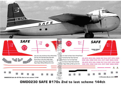 NEW! Old models Decals 0230 Bristol B170 - SAFE Second to Last Scheme