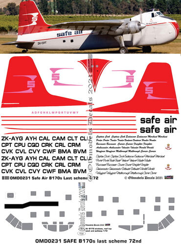 NEW! Old models Decals 0231-OMD-1338 Bristol B170 - SAFE Last Scheme