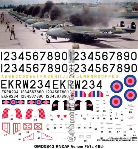 Old models Decals 0243 de Havilland Venom FB1 - Royal New Zealand Air Force